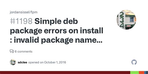 Simple Deb Package Errors On Install Invalid Package Name Must Start With An Alphanumeric