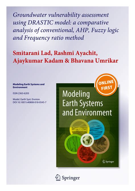 Pdf Groundwater Vulnerability Assessment Using Drastic Model A Comparative Analysis Of
