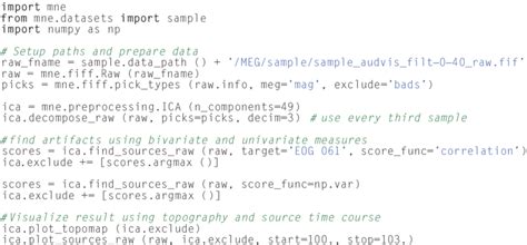 From Epochs To Ica Artifact Removal In Less Than 20 Lines Of Code