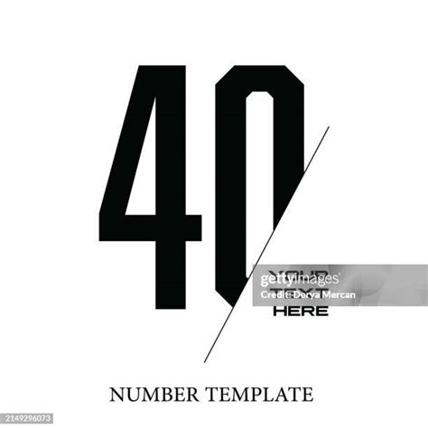 Number 40 Stock Illustration Number Template Design Vector Illustration