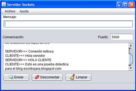 aplicación cliente servidor sockets java