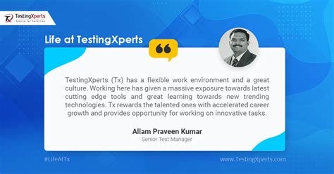 Lifeattx Work Culture Testingxperts Employeetestimonial