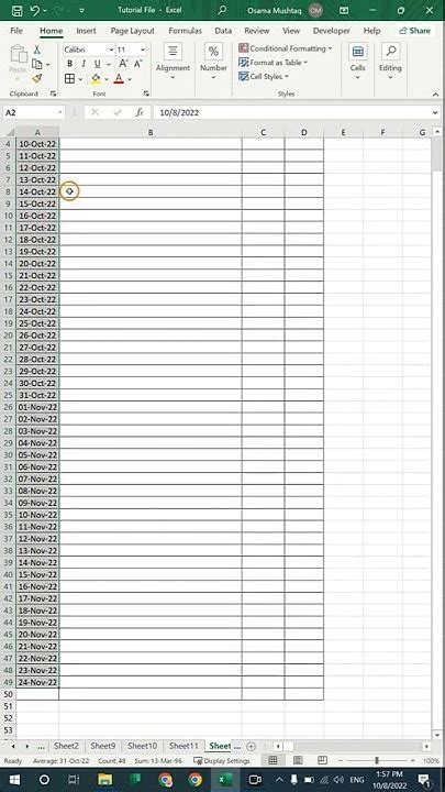 Generate Dates Automatically In Excel Excel Shorts Youtube
