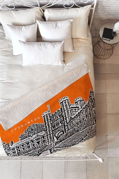 Princeton University Orange Fleece Throw Blanket Bird Ave