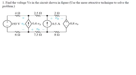 Solved Find The Voltage Vo In The Circuit Shown In Figure Chegg