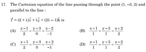 Solved The Cartesian Equation Of The Line Passing Through The Point 1