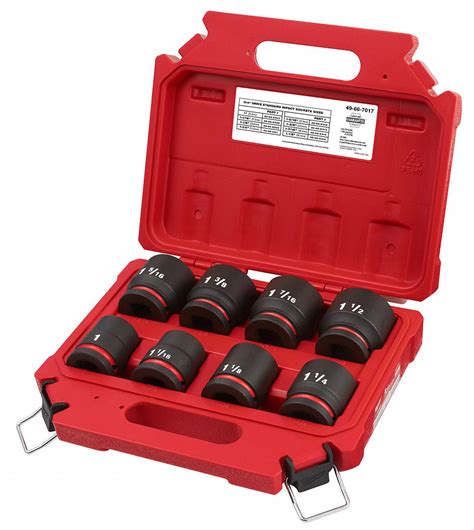Milwaukee 3 4 In Drive Size 8 Pieces Impact Socket Set 61dp04 49