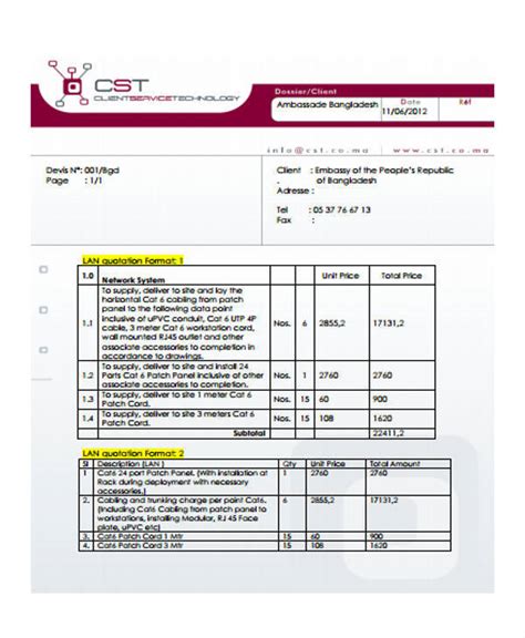 Structured Cabling Proposal Template Structured Cabling Proposal Template