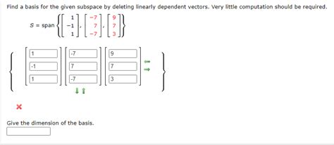 Solved Linear Algebra Find A Basis For The Given Subspace Chegg