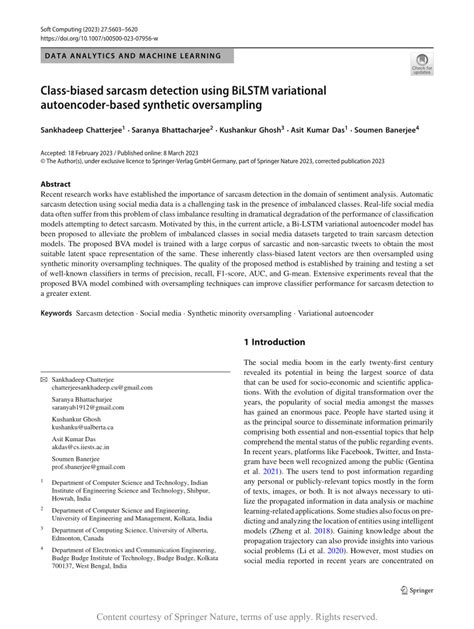 Class Biased Sarcasm Detection Using Bilstm Variational Autoencoder