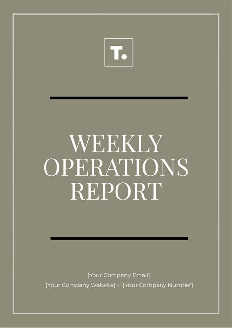 Weekly Operations Report Template Edit Online And Download Example