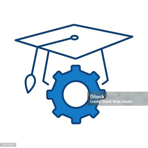 교육 설정 파란색 선 아이콘입니다 E러닝 교육 교육 온라인 학습 편집 가능한 스트로크 아이콘 공부에 대한 스톡 벡터 아트 및 기타 이미지 Istock