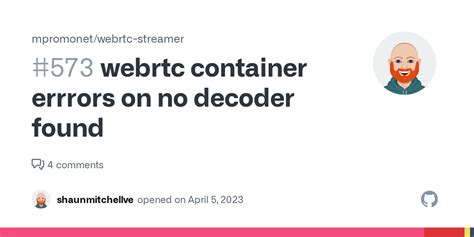Webrtc Container Errrors On No Decoder Found Issue Mpromonet Webrtc Streamer GitHub