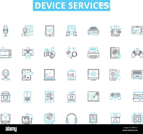 Device Services Linear Icons Set Repairs Maintenance Upgrades Optimization Diagnostics
