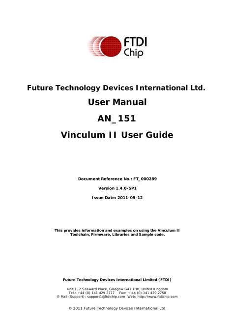 Vinculum Ii User Guide Ftdi