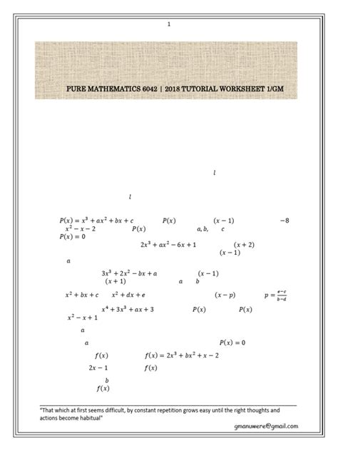 L6 Tutorial 1 Variation Polynomials Pdf Factorization Polynomial