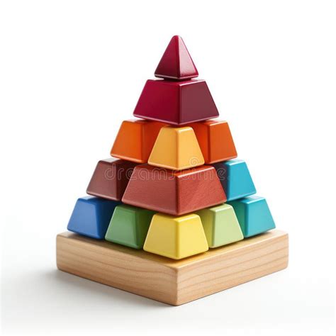 A Stack Of Colorful Wooden Blocks Sitting On Top Of Each Other Stock