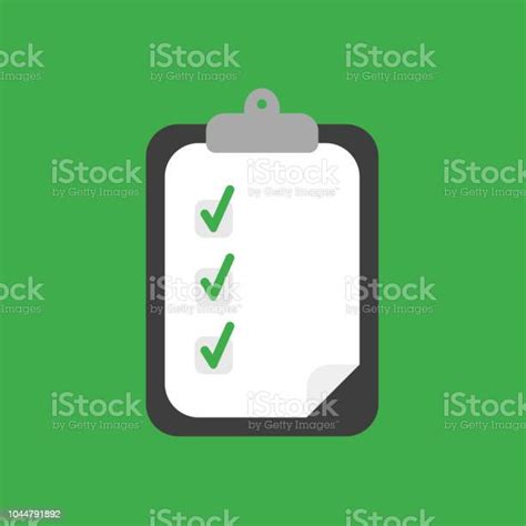 종이와 녹색 배경에 3 확인 표시 클립보드의 벡터 아이콘 개념 개념에 대한 스톡 벡터 아트 및 기타 이미지 개념 개념 기호 검사 보기 Istock