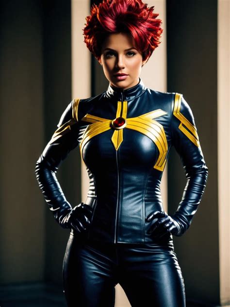 Woman Cosplay Wearing Rachel Summers Costume Realistic Photo Swap Face