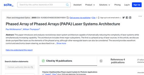 Phased Array Of Phased Arrays Papa Laser Systems Architecture [scite Report]