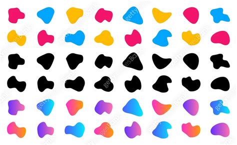Random Blotch Organic Blobs Of Irregular Shape Inkblot Spot Shapes