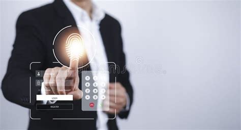 Businessman Touch Graph Scan The Protection System Cyber Security