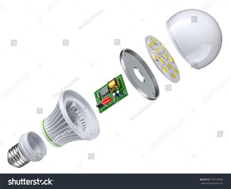Exploded View Led Bulb Isolated On Stock Illustration Shutterstock