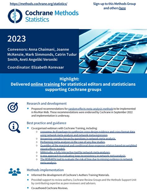 In The Spotlight 2023 Statistics Methods Group Cochrane Methods