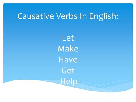Causative From In English With Examples Pptx