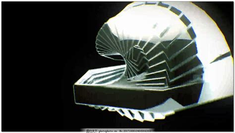 白色扇形三维动感视频素材图片合成背景影视编辑 图行天下素材网