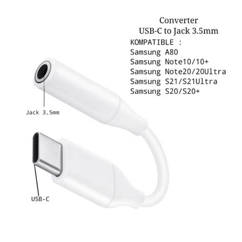 Jual Sambungan Adaptor Penghubung Konektor Colokan USB Type C Ke Headphone Jack Audio Shopee