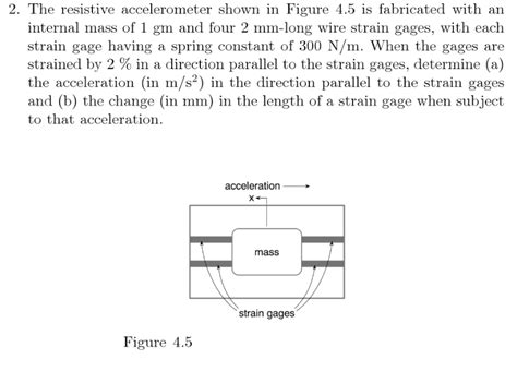 Solved The Resistive Accelerometer Shown In Figure 4 5 Is