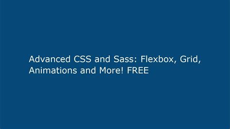 Advanced Css And Sass Flexbox Grid Animations And More Free Youtube