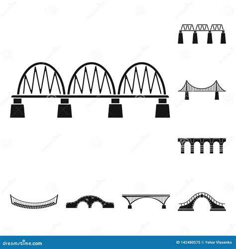 vector design of construct and side symbol set of construct and bridge