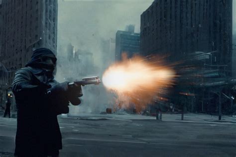 pistol muzzle flash front