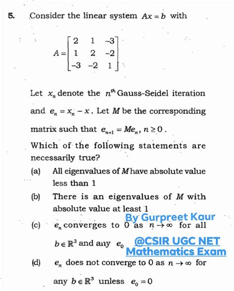 Csir Csir Ugc Net Mathematics Exam Csirugcnetmathematic