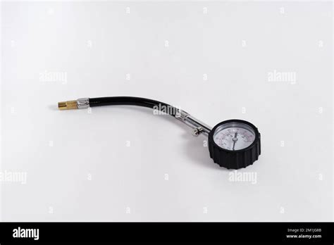 Tire Pressure Indicator Close Up Isolated On White Background Stock
