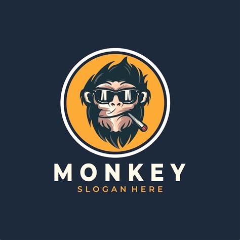 Premium Vector Geek Monkey Mascot Vector Logo Illustration