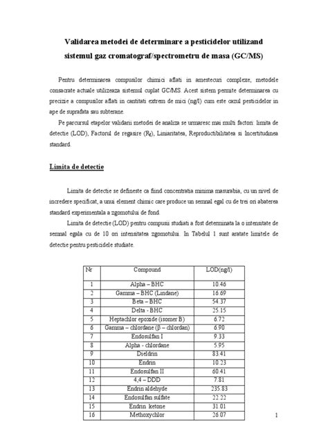 Validare Metoda Gc Ms Pesticide Pdf