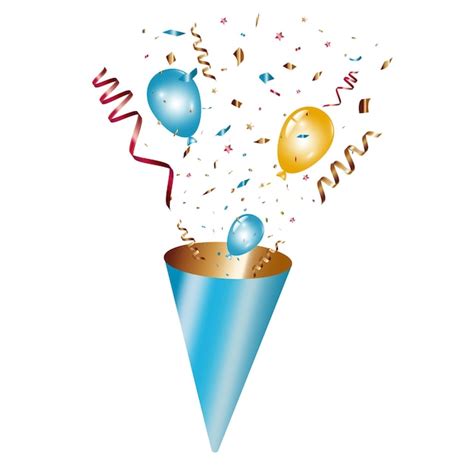 Premium Vector Cute Party Popper Confetti Illustration Confetti Isolated Explosion
