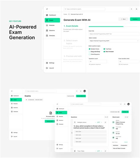 Exam Management Web App Ui Design Behance