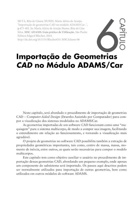 Pdf 6capÍtulo Importação De Geometrias Cad No Módulo Adamscar Dokumentips