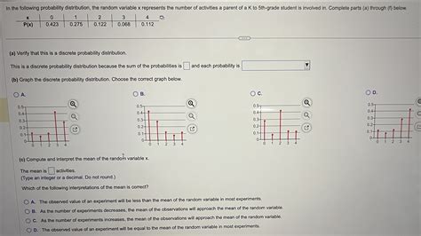 Solved C Compute And Interpret The Mean Of The Random Chegg