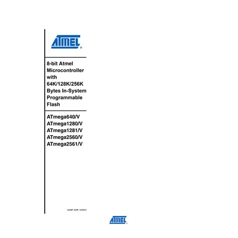 Atmega2560 Atmel Avr 8 Bit Microcontroller Datasheet