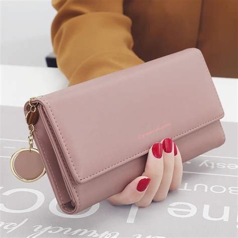 Aliwood New Fashion Women Wallets Brand Letter Long Tri Fold Wallet