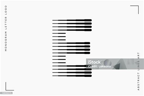 모노그램 로고 문자 E 라인 추상 현대 미술 벡터 일러스트레이션 0명에 대한 스톡 벡터 아트 및 기타 이미지 0명 검은색