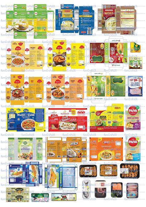 Printable Miniature Food Packaging For Miniature Dollhouse 16 Scale
