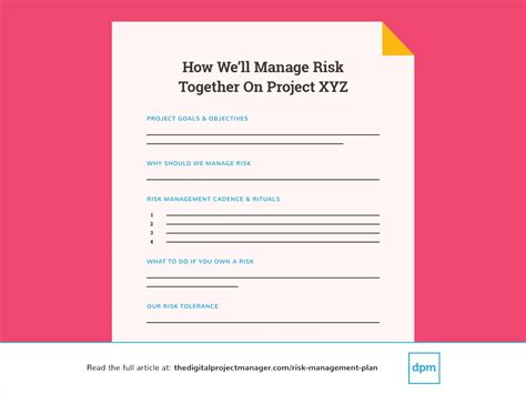 How To Create A Risk Management Plan Template Examples 2022