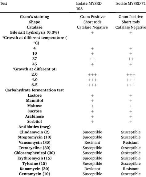 Phenotypic Characteristics Of Lab Isolates Download Scientific Diagram