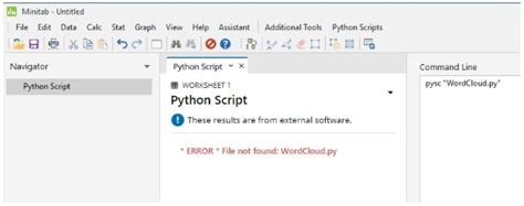데이터랩스 파일을 찾을 수 없나요 출력이 누락되었습니까 🔎 Minitab에서 Python 오류를